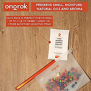 4 Pack of 67 Gram, 62% RH, Two Way Humidity Packs by ONGROK, Individually Sealed to Last Longer, Moisture Packs