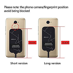 Nillkin Qi Receiver USB C, Thin Wireless Charging Receiver, Type C Wireless Charger Receiver for Galaxy A51/A20E/A20, Pixel 2 and Other Type-C Android Cell Phones(Short Version)