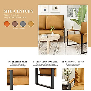 DKLGG Mid-Century Loveseats Sofa Couch, Solid Leathaire Loveseat Sofa, Upholstered Faux Leathaire Couch 2-Seat Metal Armchair, Lounge Accent Chair for Living Room, Small Space, Studio, Apartment