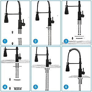 Silver Kitchen Faucet Commercial Solid Brass Brushed Nickel Kitchen Tap - 3 Spray Modes Kitchen Sink Faucets, Single Handle 360º Swivel Single Hole Kitchen Faucet