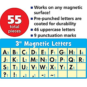 Teacher Created Resources Playful Patterns Bold Block 3" Magnetic Letters,Green