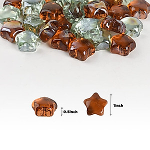LUEYAO Star Glass Vase Filler Decorative Stars Shape Premium Glass Beads for Vases Gems Aquarium Pebbles Decorative Table Scatter Decor 1.3 LB 40 PCS