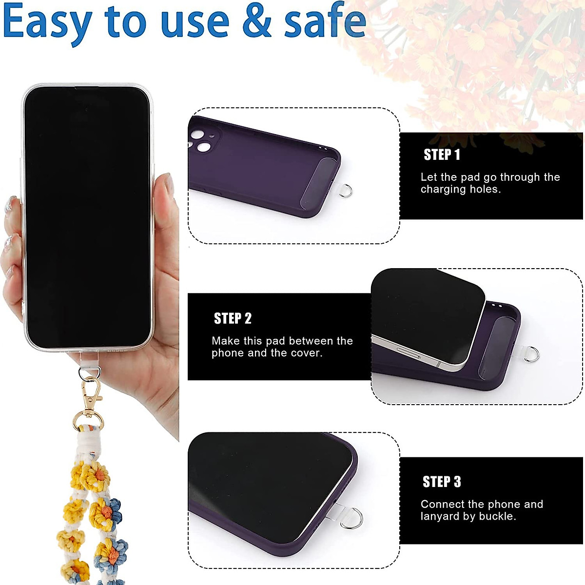 XGALBLA Cute Macrame Keychain Boho Handmade Wristlet Bracelet Keychain Floral Country style Wrist Lanyard Handmade Weave Exquisite Holder for Women(Colorful 3)