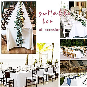 Pesonlook 12 Pack White Tablecloth-60 x 126Inch Rectangle Tablecloth Polyester Table Cloth for 8 Feet Rectangle Tables,Washable Fabric Table Cover for Wedding/Buffet Party/Dining Table/Events