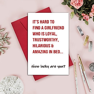 Leinessy Funny Anniversary Card for Boyfriend, Humor Valentines Day Card for BF, Hilarious Love Card for Him