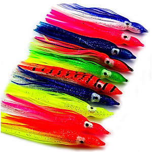 30cm Soft Trolling Bait Fishing Lures Squid Skirt Fishing Octopus Skirts for Saltwater Tackle (5pcs)