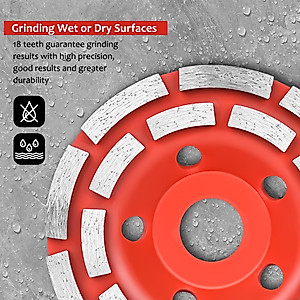 TOOLEAGUE 4.5 Inch Diamond Concrete Grinding Wheel for Angle Grinder,3 Pcs Diamond Cup Grinder Wheel for Grinding and Polishing Stone Concrete Surface, Stones, Cement, Marble