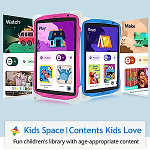 DOMATON Kids Tablet with Gamepad, 10 Inch Tablet for Kids, Android 12, Parental Control, Kid Contents Pre-Installed, 32GB(SD to 128GB), Case with Stand, Blue