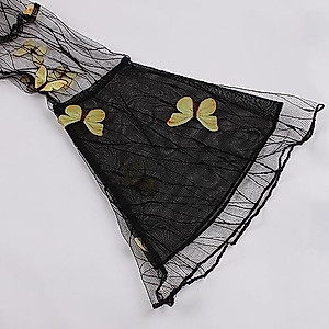 Women Steampunk Gothic Lace Dress Cocktail Swing Mini Dress A-Line High Waisted Pleated Bell Sleeve Halloween Dress