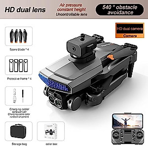 Drone with Camera, Drone With 4K HD Fpv Camera Remote Control Toys Gifts For Boys Girls, Toy Easy to Play, With Altitude Hold Headless Mode One Key Start Speed, 3D Flip (Black)