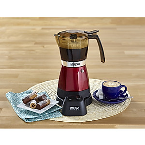 IMUSA USA Electric Espresso/Moka Maker, 3-6 Cups, 48 oz,Red