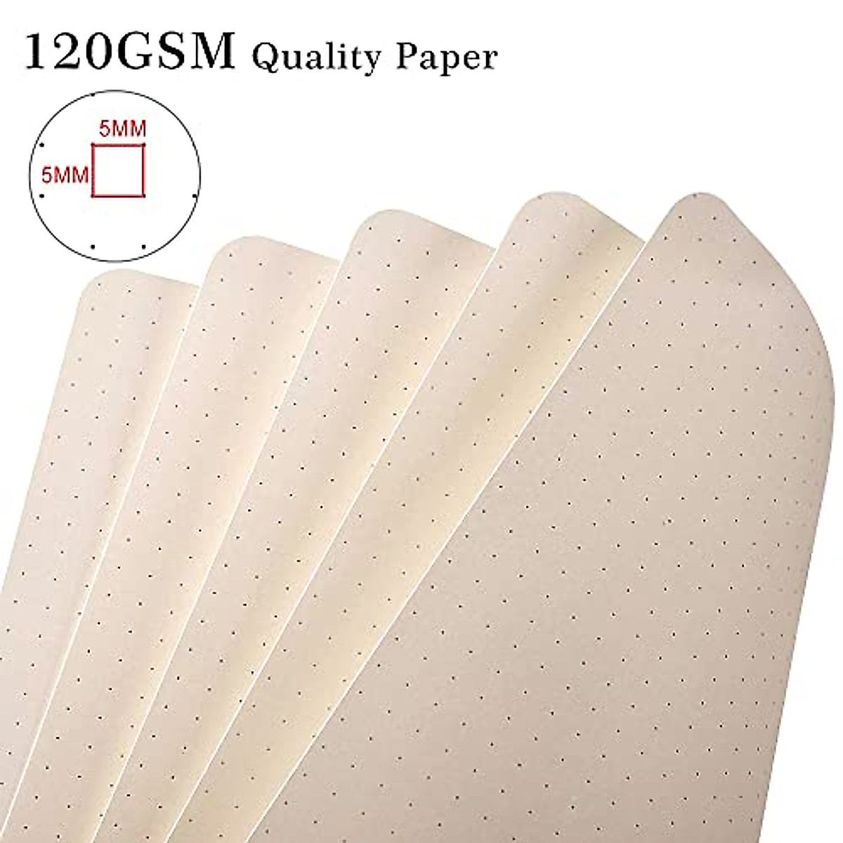 RETTACY Dotted Bullet Grid Journal 2 Pack - Dot Grid Hard Cover Notebook with 320 Pages,120gsm Thick Paper,Smooth PU Leather,Inner Pocket,5.75'' × 8.38'' (Black Pink)