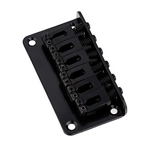 Metallor Top Load Guitar Bridge Tailpiece Fixed Hardtail Saddle Bridge Compatible with 6 String Fender Strat Tele Style Electric Guitar Parts Black.