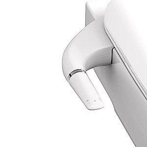 KOHLER 20466-0 Stonewood Toilet Seat, Quiet-Close Elongated, Slow Close, Wooden Toilet Seat, White & Purewash Toilet Seat Attachment for Bidet functionality, 22860-0, White