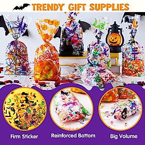 JOYIN 150 PCS Halloween Cellophane Candy Bags Clear Treat Bags with Twist Ties, Trick or Treating Bags, Halloween Goodie Bags Non Candy Cookie Bags for Kids Halloween Party Favors Supplies
