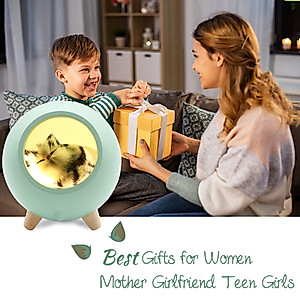 Vency Room Decor for Women, Cat Night Light for Bedroom, Cat Lover Gifts for Women Wife Mom Teen Girls, Cute Cat House Valentine Christmas Birthday Gifts (Green)