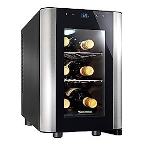 Wine Enthusiast 6 Bottle Countertop Wine Cooler - Mini Fridge for Kitchen - Beverage Refrigerator