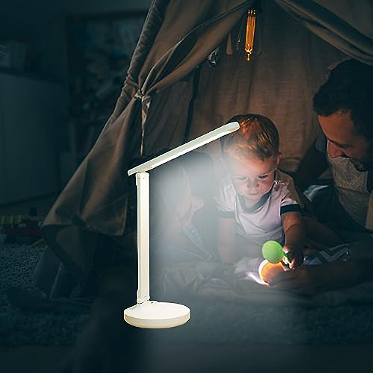 ADWOA LED Desk Lamp, Desk Light with Flexible Arm, Modes Dimmable Double Head Desk Lamps for Home Office Workbench Reading Feature, Desk Light for Home/Office/Drafting/Reading (White)