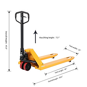 Aequanta Manual Pallet Jack 5500Lbs Capacity Professional Pallet Truck 21" W x 48" L Fork Size