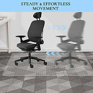HOMEK Chair Mat for Carpeted Floors, 30” x 48” Transparent Thick Office Floor Mats for Low Pile Carpet Floors
