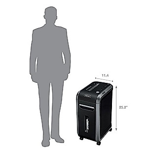 Fellowes 4690001 Powershred 90S 18-Sheet Strip-Cut Shredder, 25.2" x 11.4" x 17.3"