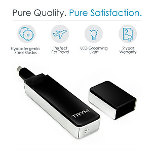 Pure Enrichment TRYM Nose Hair Trimmer with LED Grooming Light for Precision Trimming - Sleek and Premium Design Ideal for Trimming Your Nose, Ears, and Eyebrows