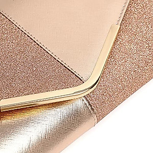 DETARA Women Evening Bags Glitter Sequins Clutch Purses for Women Shiny Envelope Handbag Formal Wedding Party Prom Purse (Champagne 318)
