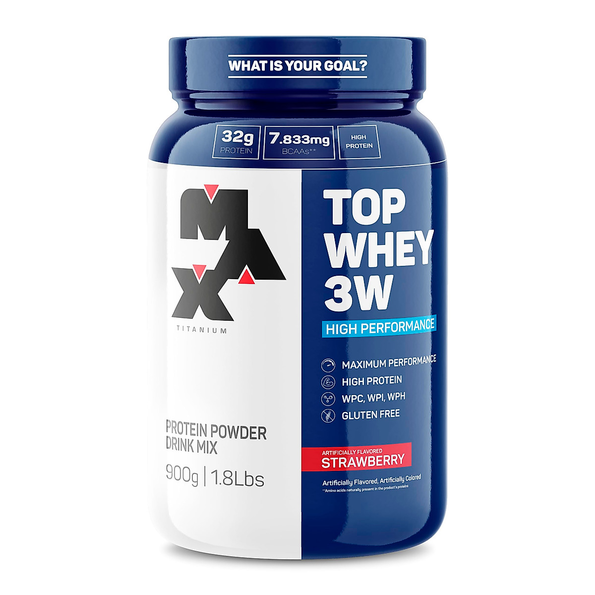 Max Titanium Whey Protein Powder Strawberry Flavor | Concentrate & Hydrolyzed Whey Isolate | 1.98lbs | Muscle Growth & Recovery | Keto Friendly & Low Carb | 23 Servings