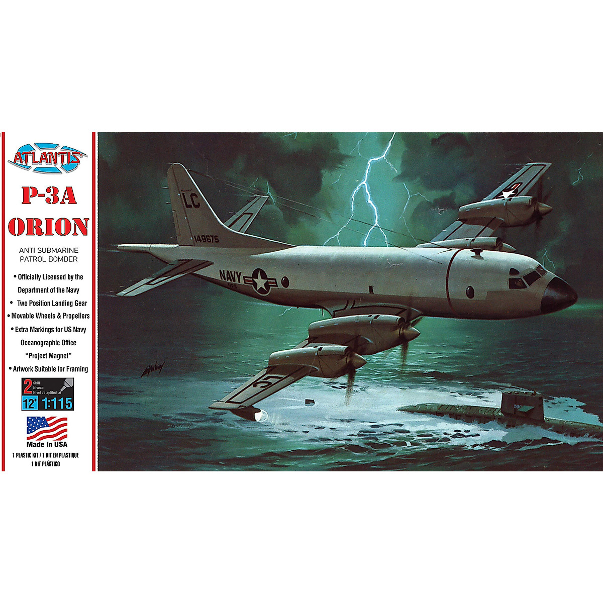Atlantis P3A Orion Aircraft Plastic Model Kit Toy and Hobby