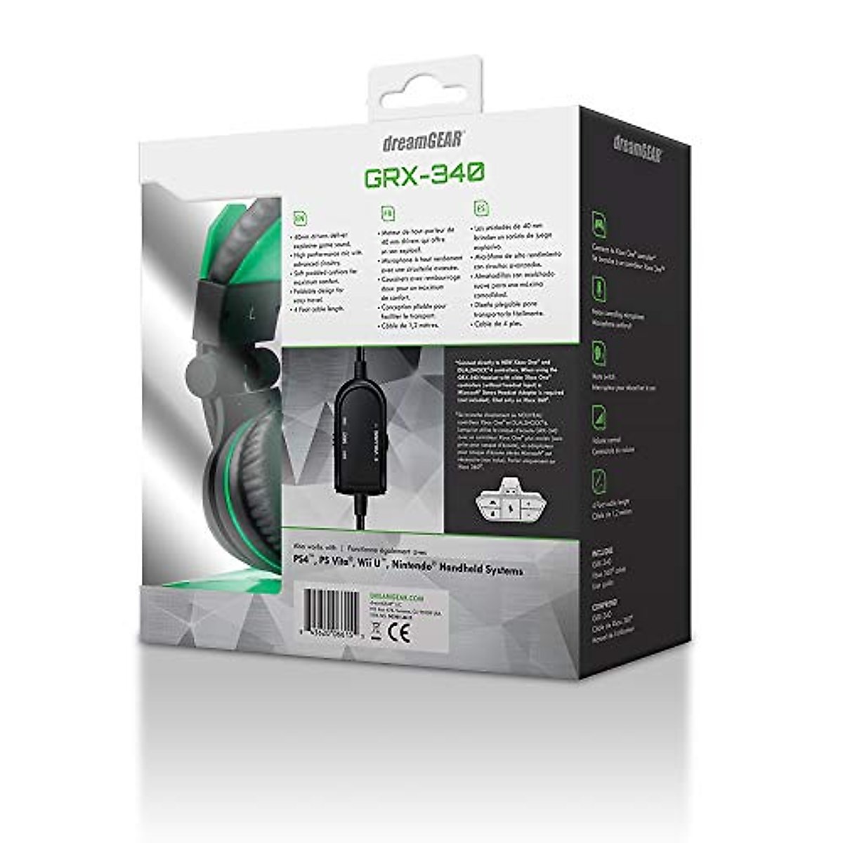 dreamGEAR: GRX-340 Advanced, Wired Stereo Gaming Headset for XBOX One Includes Inline Dual Volume Control For Chat and Game Sounds. Also works with PS4, and other systems