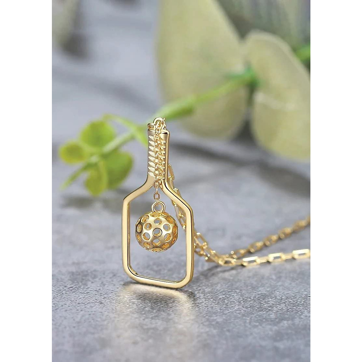 The Volley Pickleball Paddle and Ball Pendant Necklace