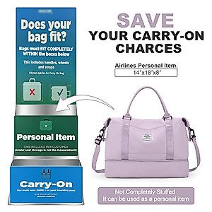 Travel Duffel Bag with Shoes Compartment, Weekender Overnight Bag for Women,Carry on Personal Item