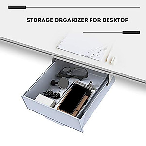 Auletin Under Desk Drawer - Desk Organizer Plastic Drawer for Under Desk Shelf, Under Cabinet Drawer Kitchen Organization and Storage Drawers Undermount Drawer for Spice Pullout For Cabinet