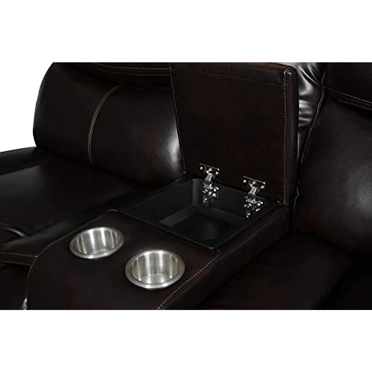 Blackjack Furniture Marsden Modern Leather Air Reclining Living Room Sectional, Brown