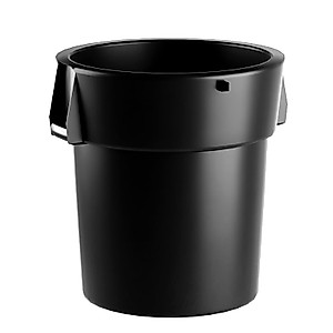 PRO&Family 80 Qt. / 20 Gallon / 75 Liters Black Round Commercial Trash Can/Ingredient Bin, Multi-Color, Acrylic