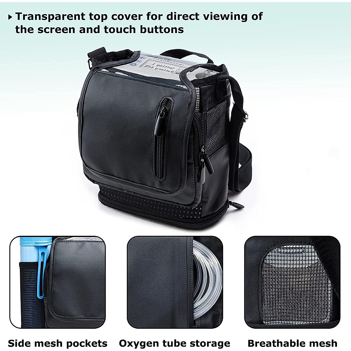 Carry Bag for Inogen One G4, Portable Oxygen Concentrator Shoulder Bag Compatible with Inogen One G4 & Accessories (Black)