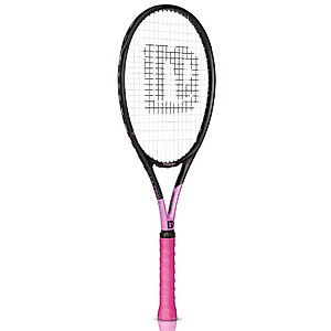LUNNADE Adults Tennis Racket 27 Inch, Shockproof Carbon Fiber Tennis Racquet Light-Weight, Pre-Strung and Regrip, Suitable for Beginners to Intermediate Players