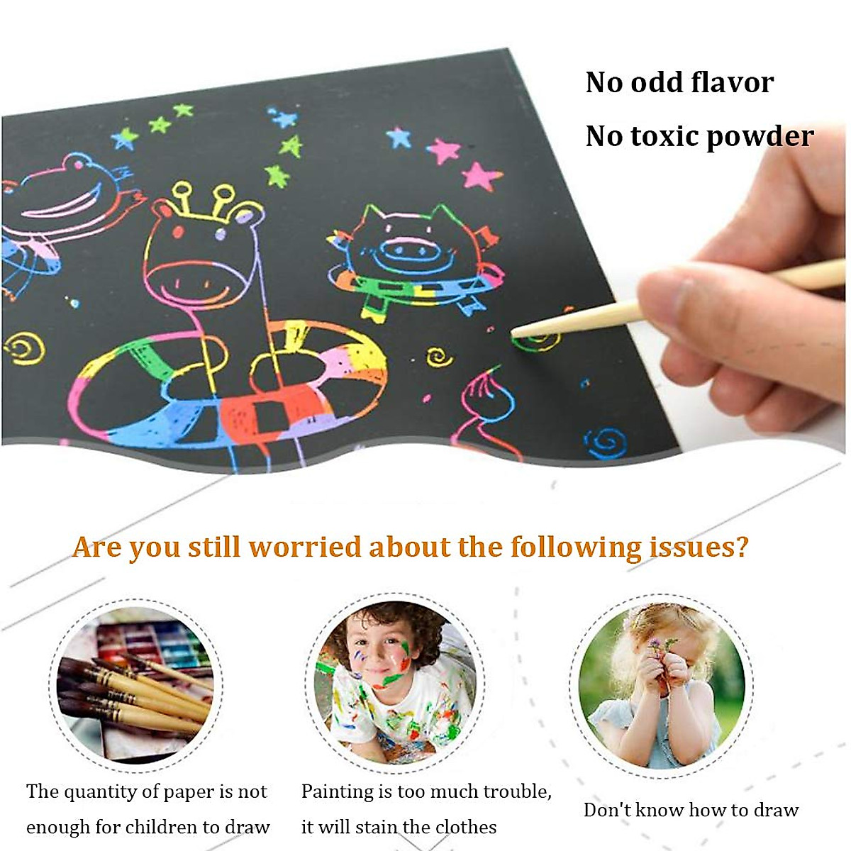 Art Set for Kids Rainbow Magic Scratch Off Paper Black Scratch Sheets Notes Cards Boards Doodle Pads Childrens Crafts Projects Kit for Girls Boys Adults Birthday Christmas Gift