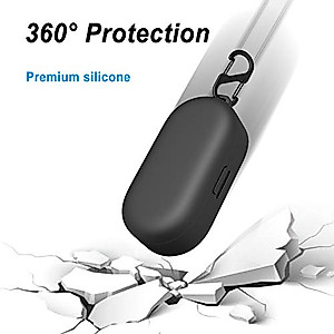 for Bose Sport Earbuds Case Cover (Not fit for Bose QuietComfort Earbuds), Portable Silicone Protective Case with Carabiner (Black)