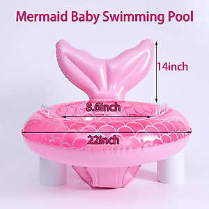 ZEYGLXC 2023 New Mermaid Baby Swimming Pool Floats 6-48 Months,Inflatable Pool Swim Ring with Seat and Handle for Babies Toddlers Infant Training Summer