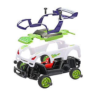 M MOOPAI Pull-Back Toy Cars Take Apart Race Car DIY Car Assembly Toy Tool Kit Build Your Own Car Educational Toy for Kids Boys & Girls Toys Aged 3+ (Purple Green)