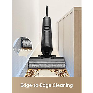 Dreametech H12 PRO Wet Dry Vacuum Cleaner, Smart Floor Cleaner Cordless Vacuum and Mop for Hard Floors, One-Step Edge to Edge Cleaning with Hot Air Drying Black