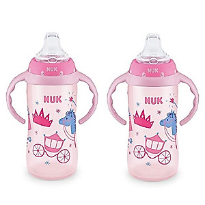 NUK 10 Ounce Jungle Large Learner Cup with Handles, 2 Pack (Princess)