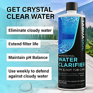 MAV AquaDoc Spa Clarifier & Hot Tub Clarifier for Fast Acting Cloudy Water Treatment, The Spa Clarifier Hot Tub Owners Love, Use Our Hot Tub Water Clarifier to Keep Your Spa Clear & Balanced - 32oz