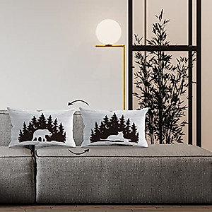 Wild Animal Elephant Wolf Forest Camping Reversible Throw Pillow Cover Pillowcase Farmhouse Adventure Theme 12x20 Inch Decor for Sofa Bed Couch Home Bedroom RV Camper Gifts for Wildlife Lover