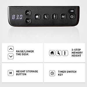 Electric Standing Desk Frame Height Width Adjustable Desk DIY Workstation Ergonomic Adjustable Electric Desk Legs 43 ” to 78.5 ” Raising Desk with Memory Controller Motorized Electric Table Black