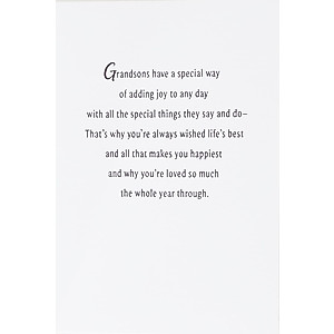 Greeting Card A Grandson Fills Each Day With Joy By Filling Hearts With Love Happy Birthday You're Always Wished Life's Best