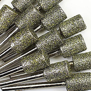 5 Pcs Diamond Coated Cylindrical Burr Chainsaw Sharpeners Jade Agate Carving Grinding Sharpener Stone Saw Sharpening Tool,Cylinder 6mm