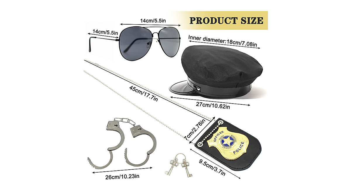 Timisea Police Accessories Kit - Pretend Play Detective Costume Set