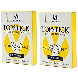 Vapon Topstick 1" X 3" - 50 Strips in each box (2 boxes) Hypo-Allergenic All Purpose Clear Double Tape